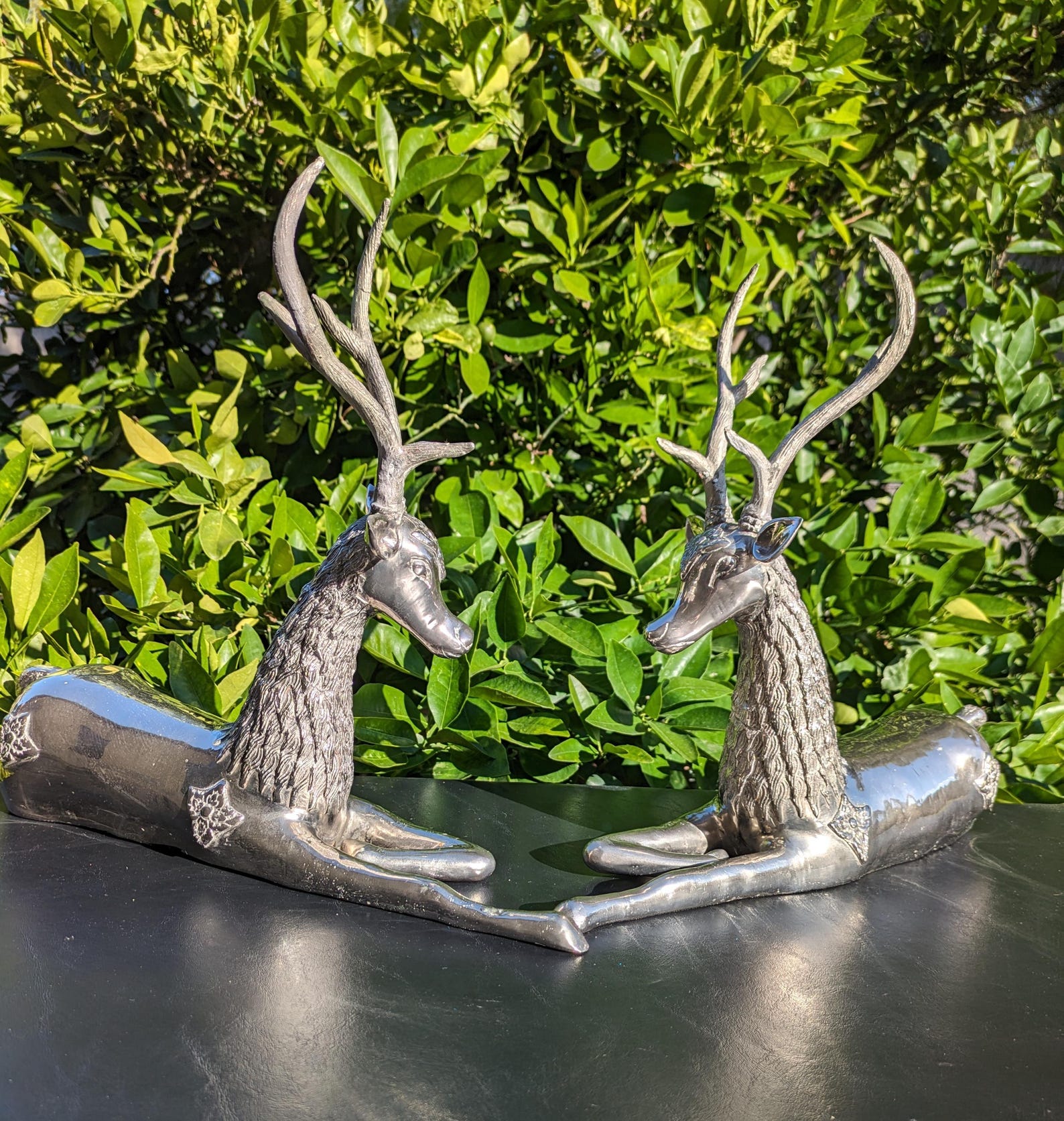 Vintage Reclining Deer-pair of Recumbent Deer-mid Century Modern Deer ...