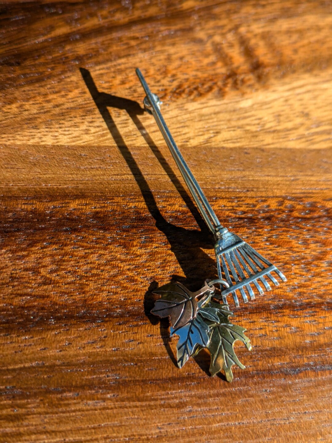 Vintage Sterling Silver Autumn Rake With Leaves Pin-fall Jewelry-fall ...