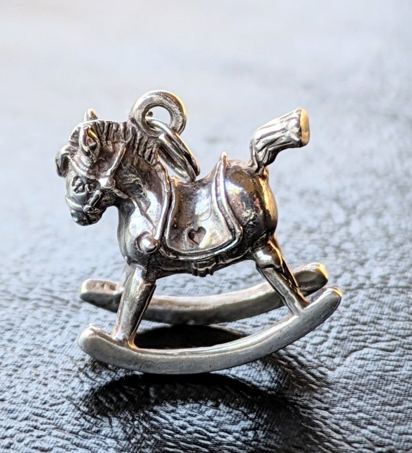 Vintage Sterling Silver Rocking Horse Charm - Etsy