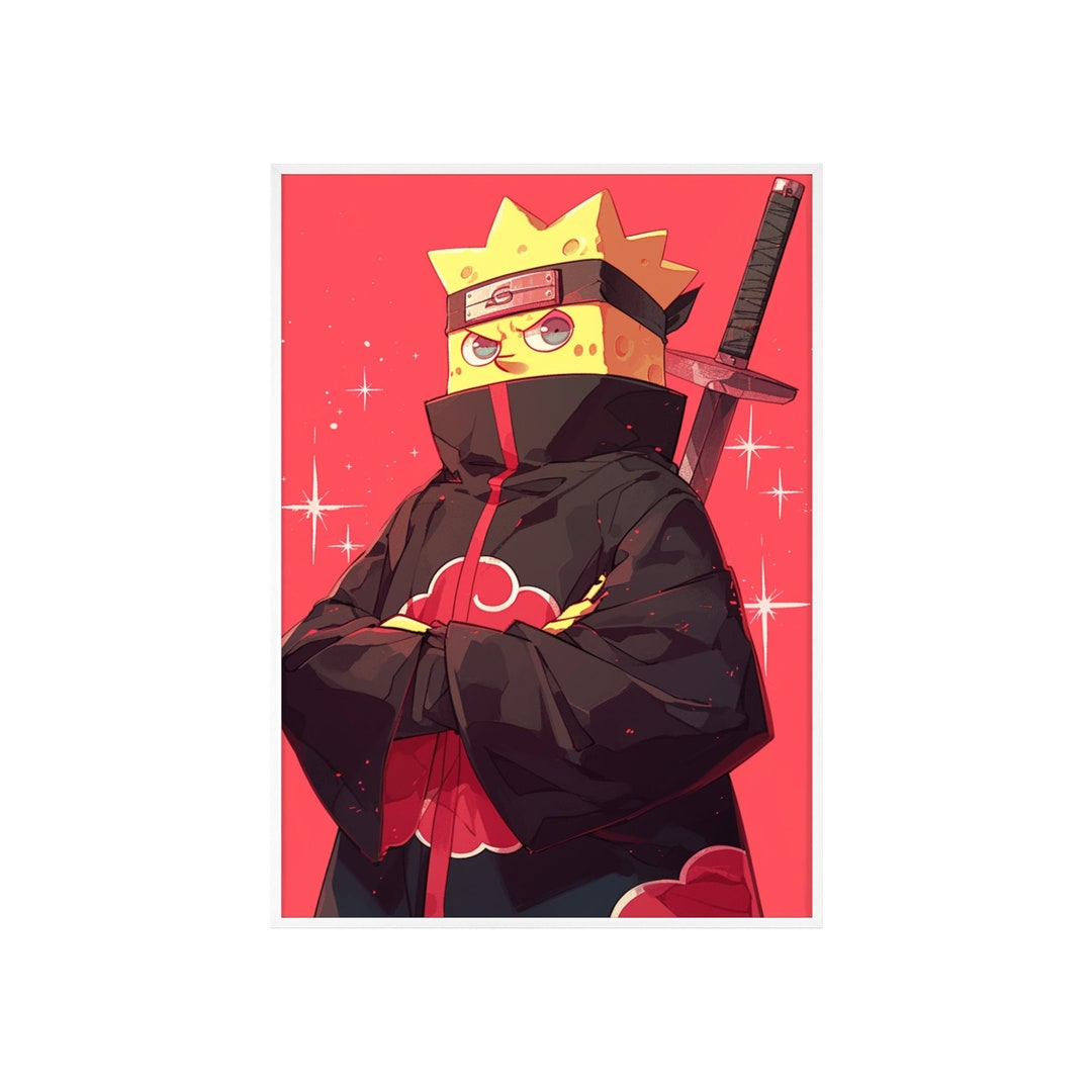 Spongebob Naruto Wall Art, Anime Wallart, Japanese Wall Art,akatsuki ...