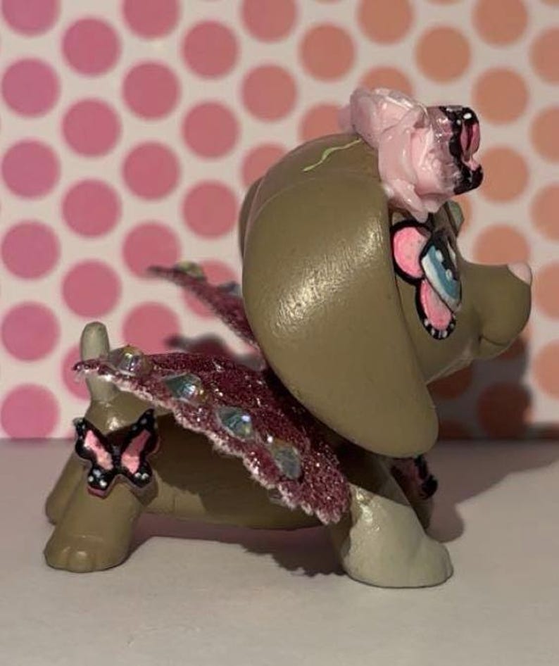 Littlest Pet Shop Custom Cute Fairy Pink Dachshund Dog Pretty LPS OOAK ...