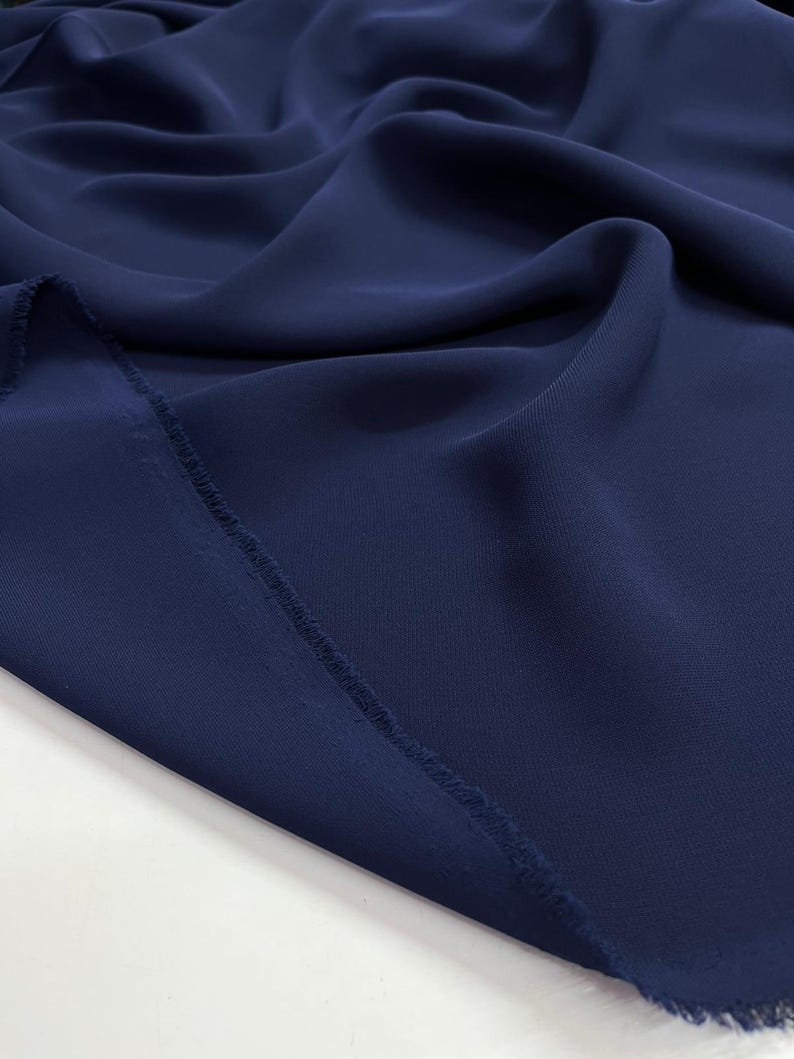 Navy Blue Georgette Crepe Fabric: Flowy Wrinkle-resistant Material - Etsy