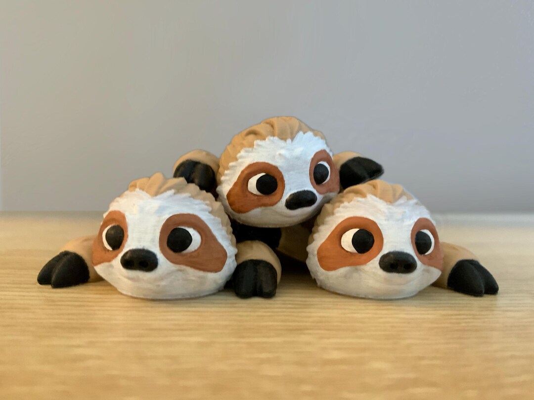 Articulated 3D Printed Sloth: Stocking Stuffer, Desk Toy, Fidget Toy - Etsy