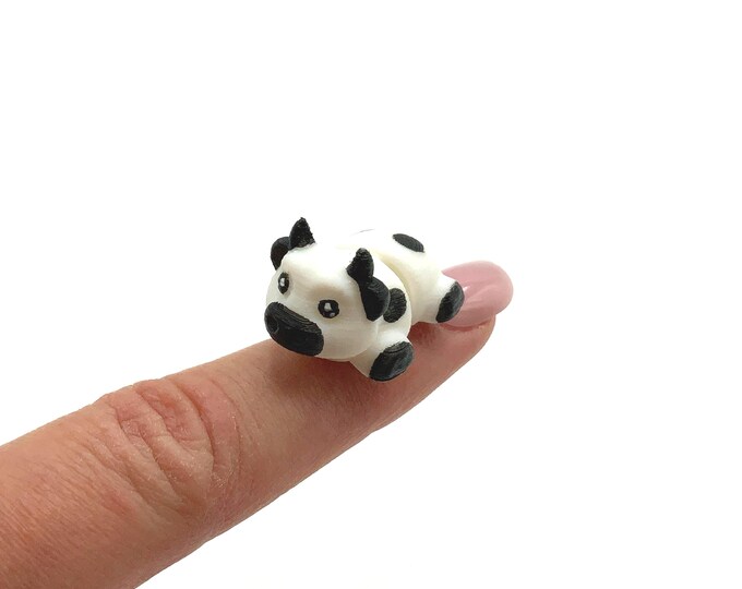 3D Printed Miniature Fidget Cow: Mini Flexi Animal, Stocking Stuffer - Etsy
