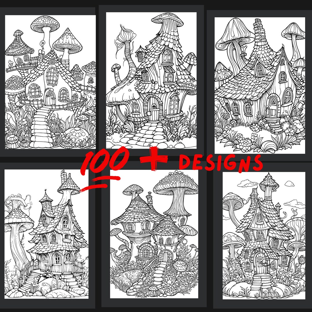 Fairy Houses Coloring Pages - Printable Svg, Pdf, Png, Jpg Files ...