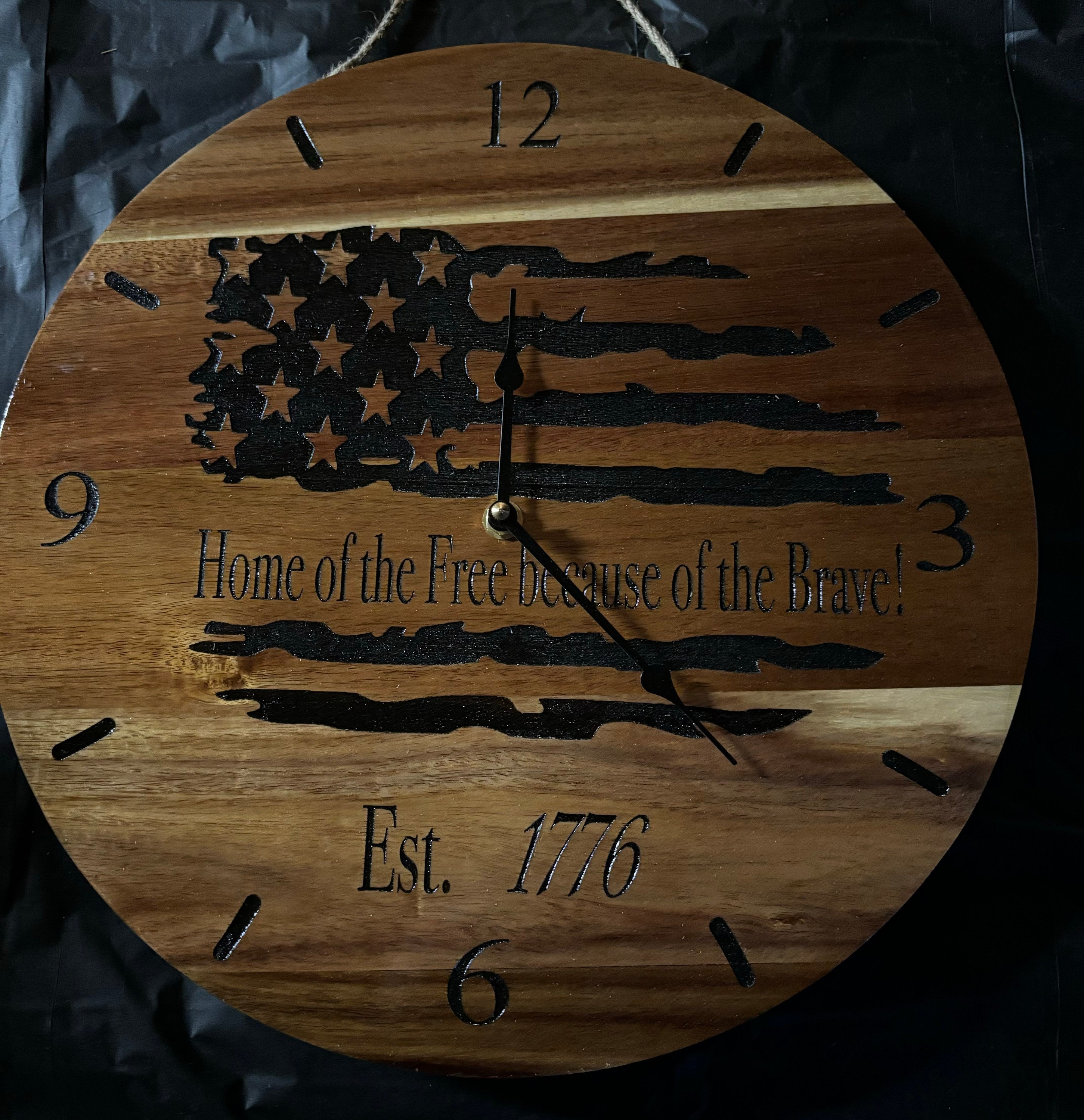 Laser Engraved Flag Clock - Etsy