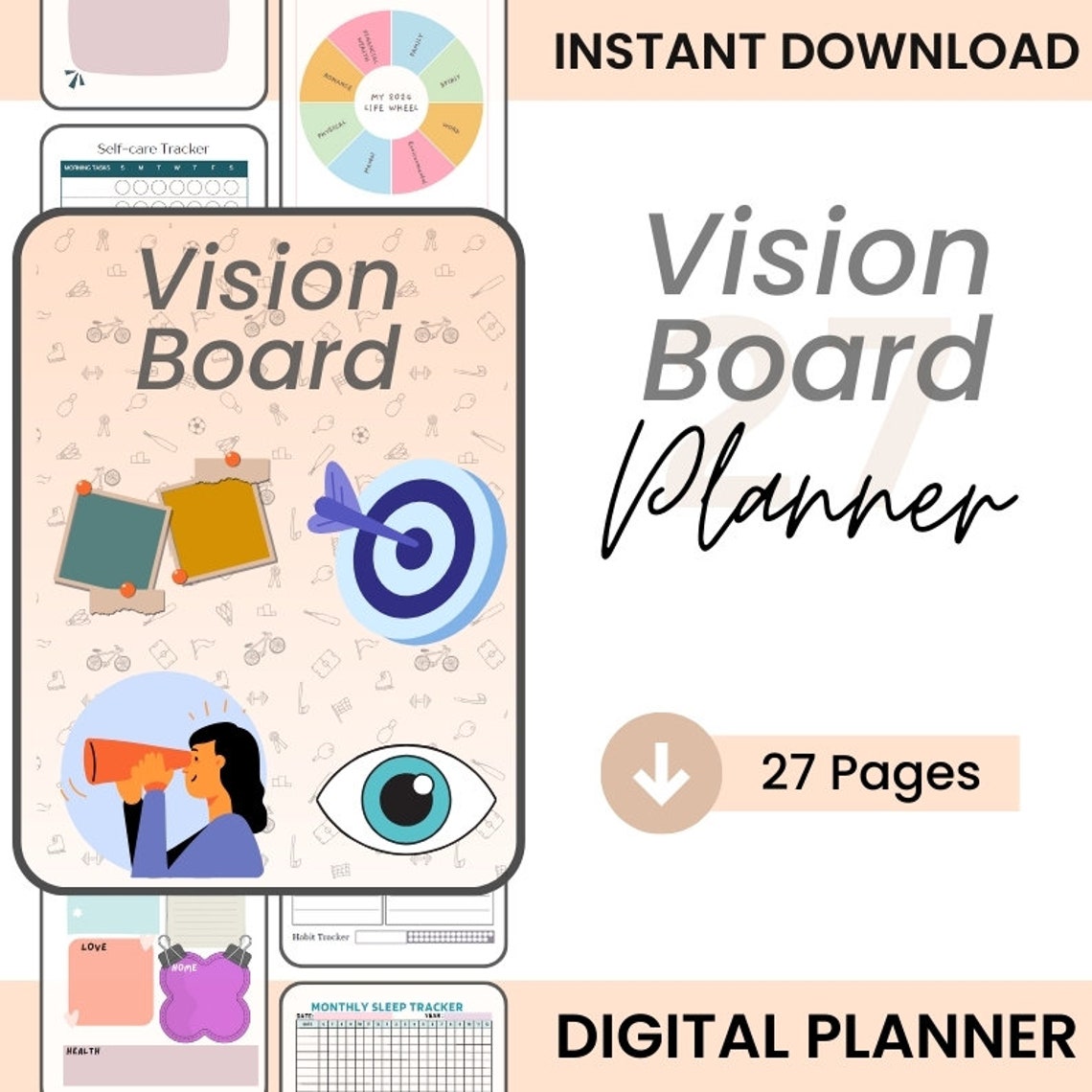 2024 Vision Board / Goal Planner / Success / Digital Planner / Instant ...