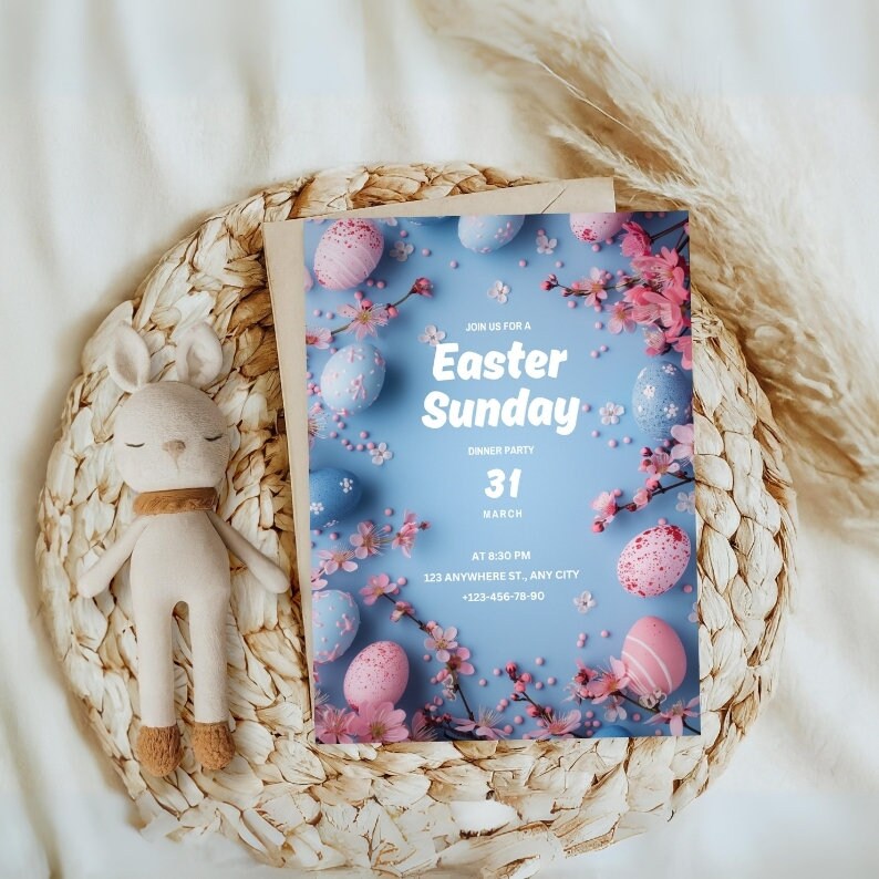 Easter Invitation Template / Instant Download / Editable Card / Egg ...