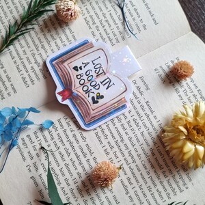 Handmade Magnetic Bookmark, Open Book Quote, Sparkly Holo Design ...