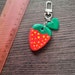 Handmade Cottagecore Strawberry Keychain - Cute Clay and Epoxy Resin ...