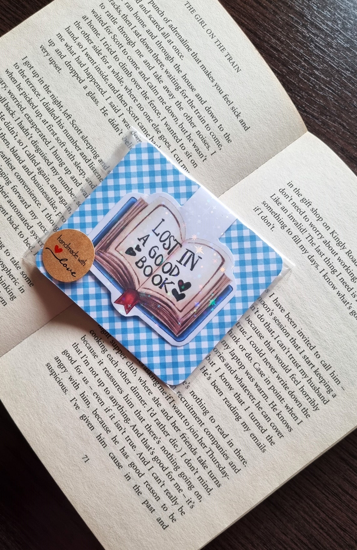 Handmade Magnetic Bookmark, Open Book Quote, Sparkly Holo Design ...