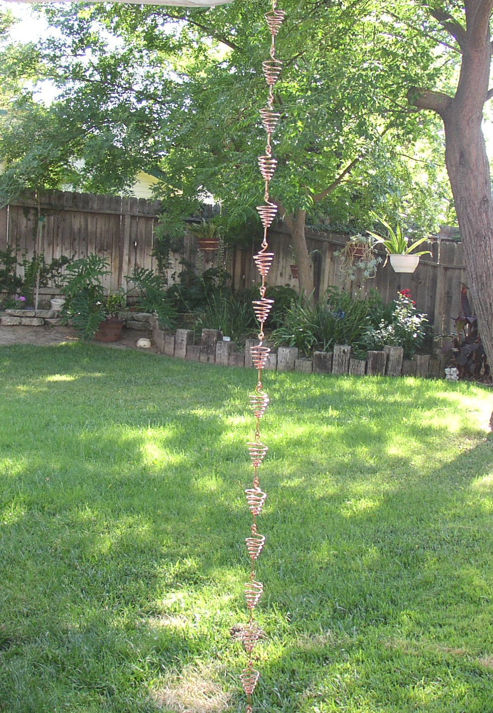 8 Ft Solid Copper Cone Rain Chain Handcrafted - Kusari Doi - Feng Shui ...