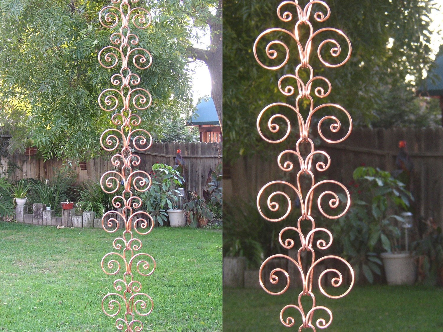 8 Ft Solid Copper Swirl Rain Chain Kusari Doi Feng Shui - Etsy Canada