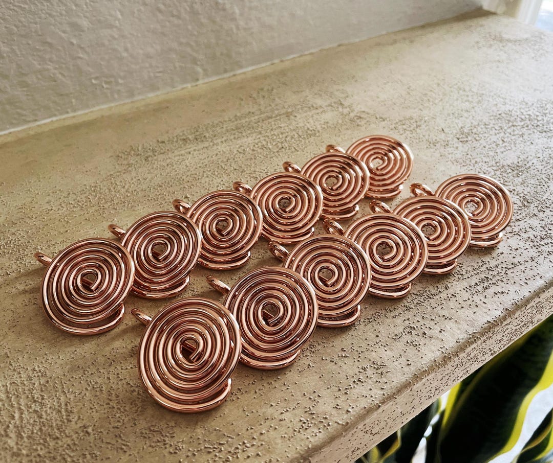 12 Solid Copper Swirl Track Shower Curtain Hooks Handcrafted Wire Metalwork - Etsy