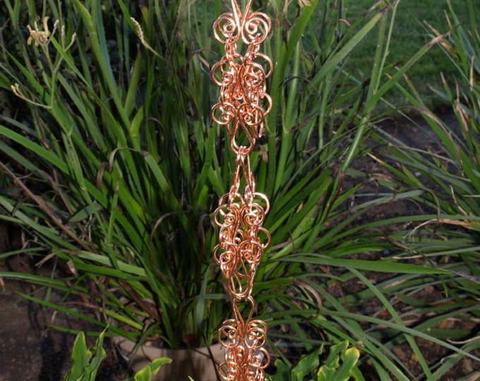 5 Ft Solid Copper Heavy Cluster Rain Chain Kusari Doi Feng Shui Zen ...