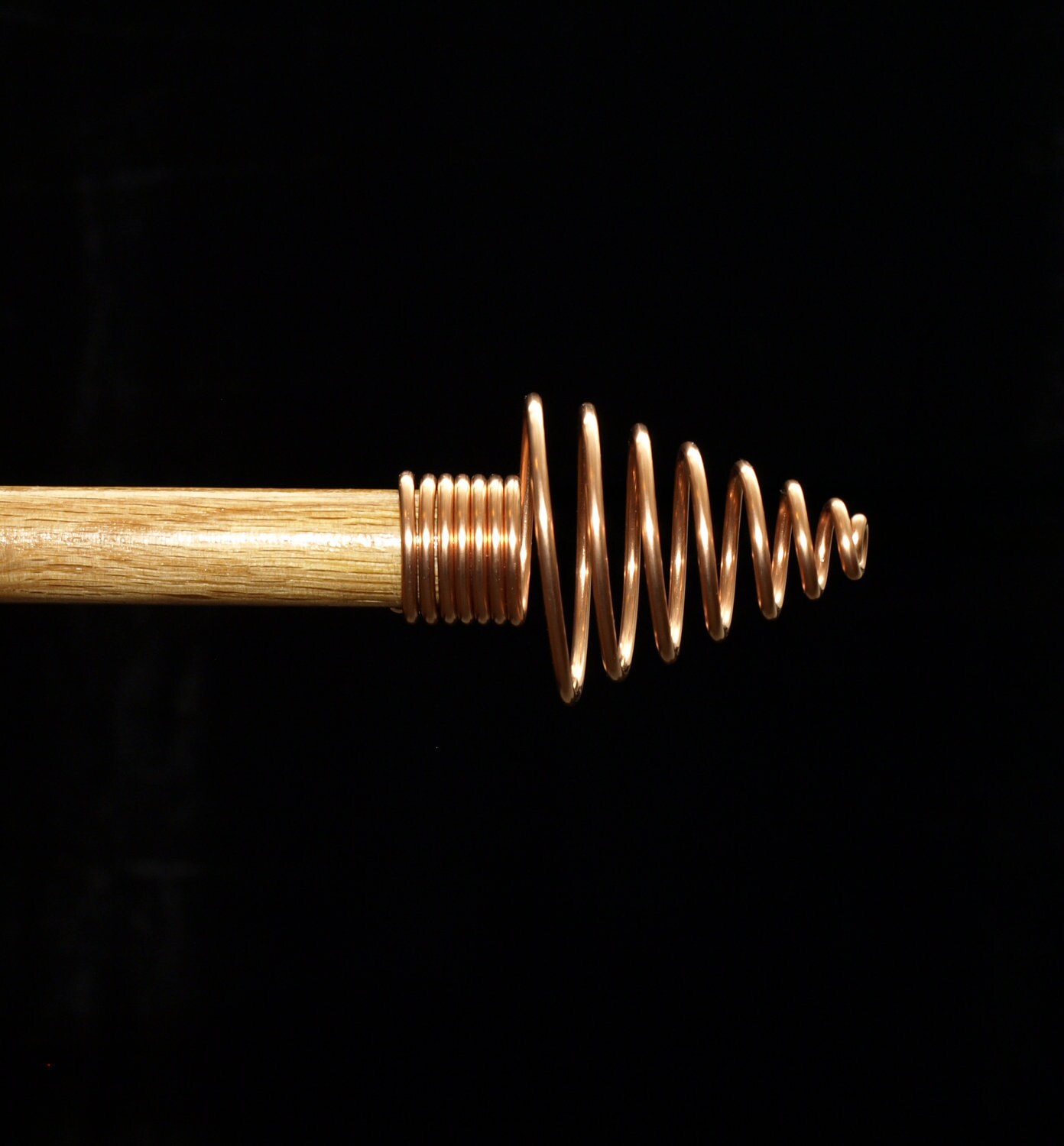 2 Solid Copper Curtain Rod Cone Finials Handcrafted Pointed End Caps ...