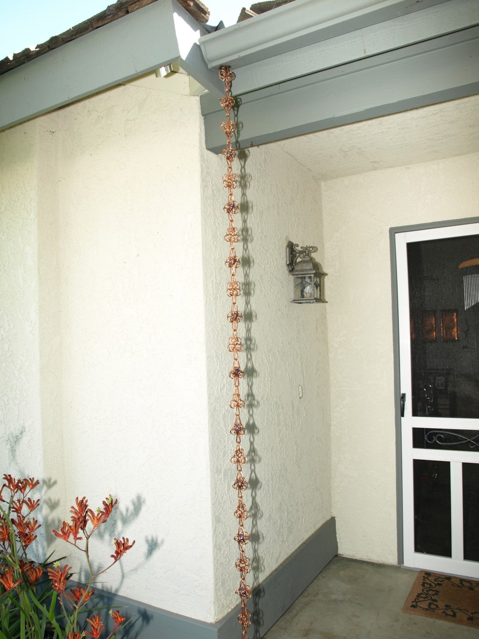 8 Ft Solid Copper Rain Chain Sun Catcher - Kusari Doi - Feng Shui Zen ...