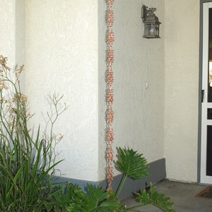 5 Ft Solid Copper Heavy Cluster Rain Chain - Kusari Doi - Feng Shui Zen ...