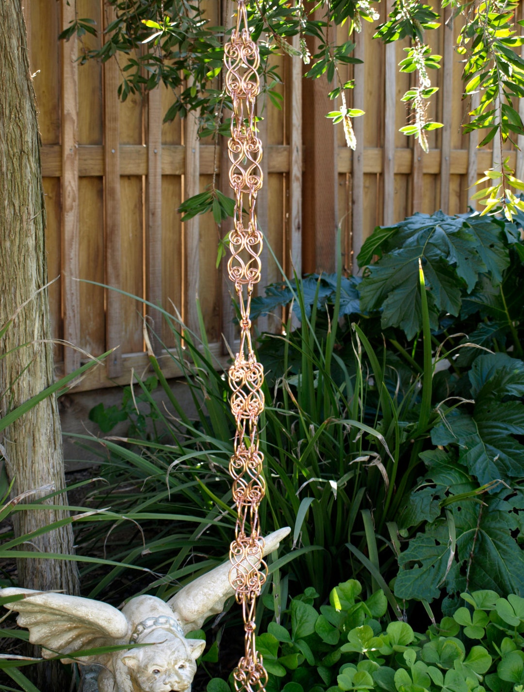 8 Ft Solid Copper Box Rain Chain - Kusari Doi - Feng Shui Zen Outdoor ...