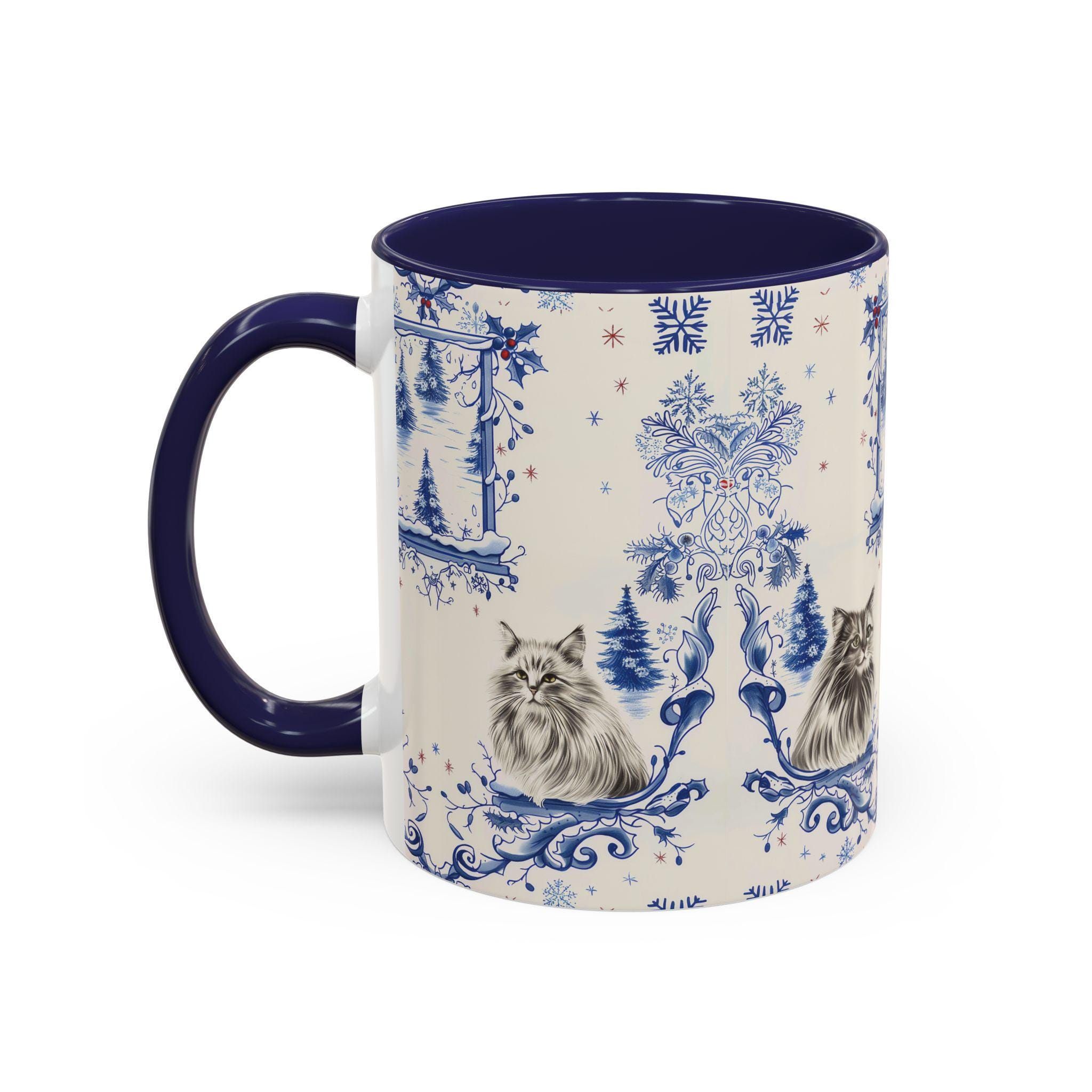 Vintage Delft Cat Mug: Chinoiserie Winter Decor Gift Coffee Cup - Etsy