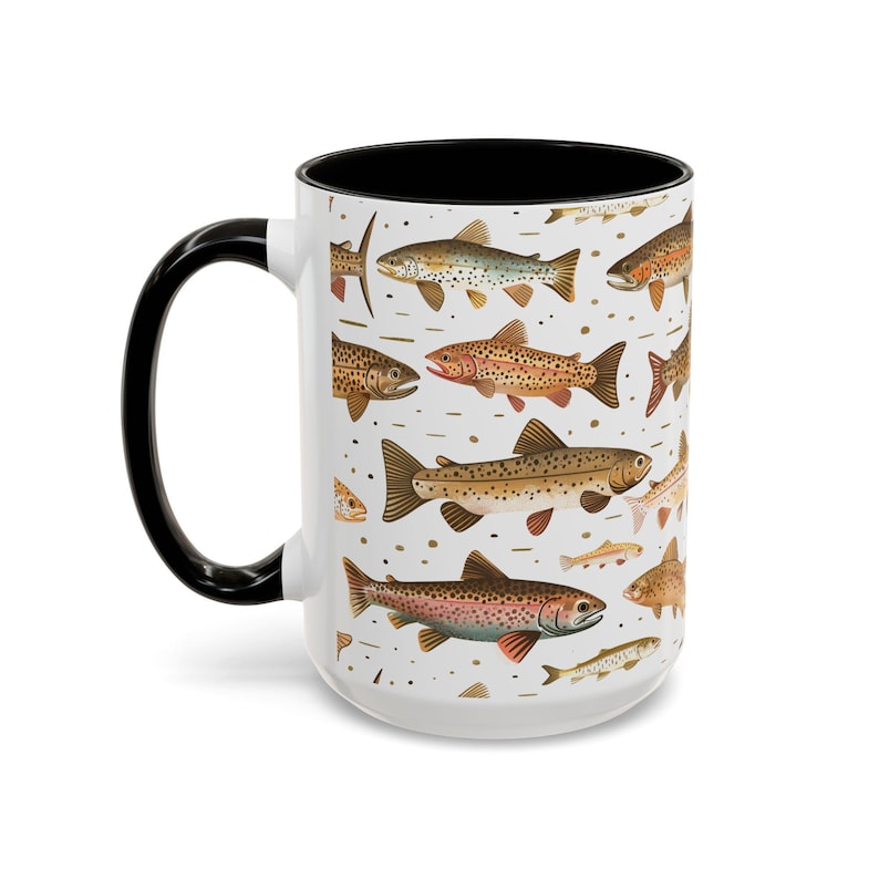 Trout Fishing Mug Angler Coffee Cup Gift for Outdoorsman Fisherman ...