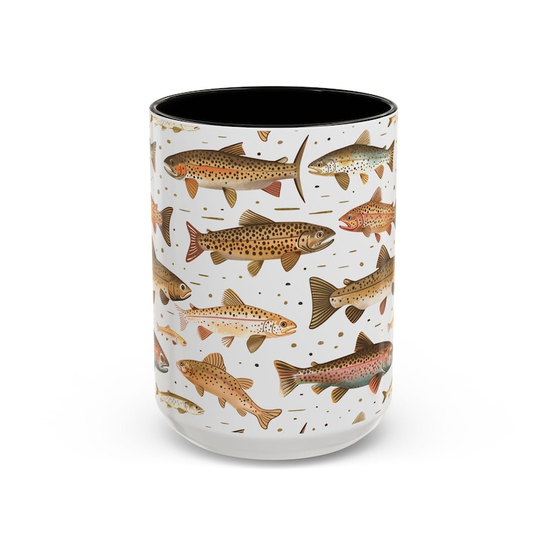 Trout Fishing Mug Angler Coffee Cup Gift for Outdoorsman Fisherman ...