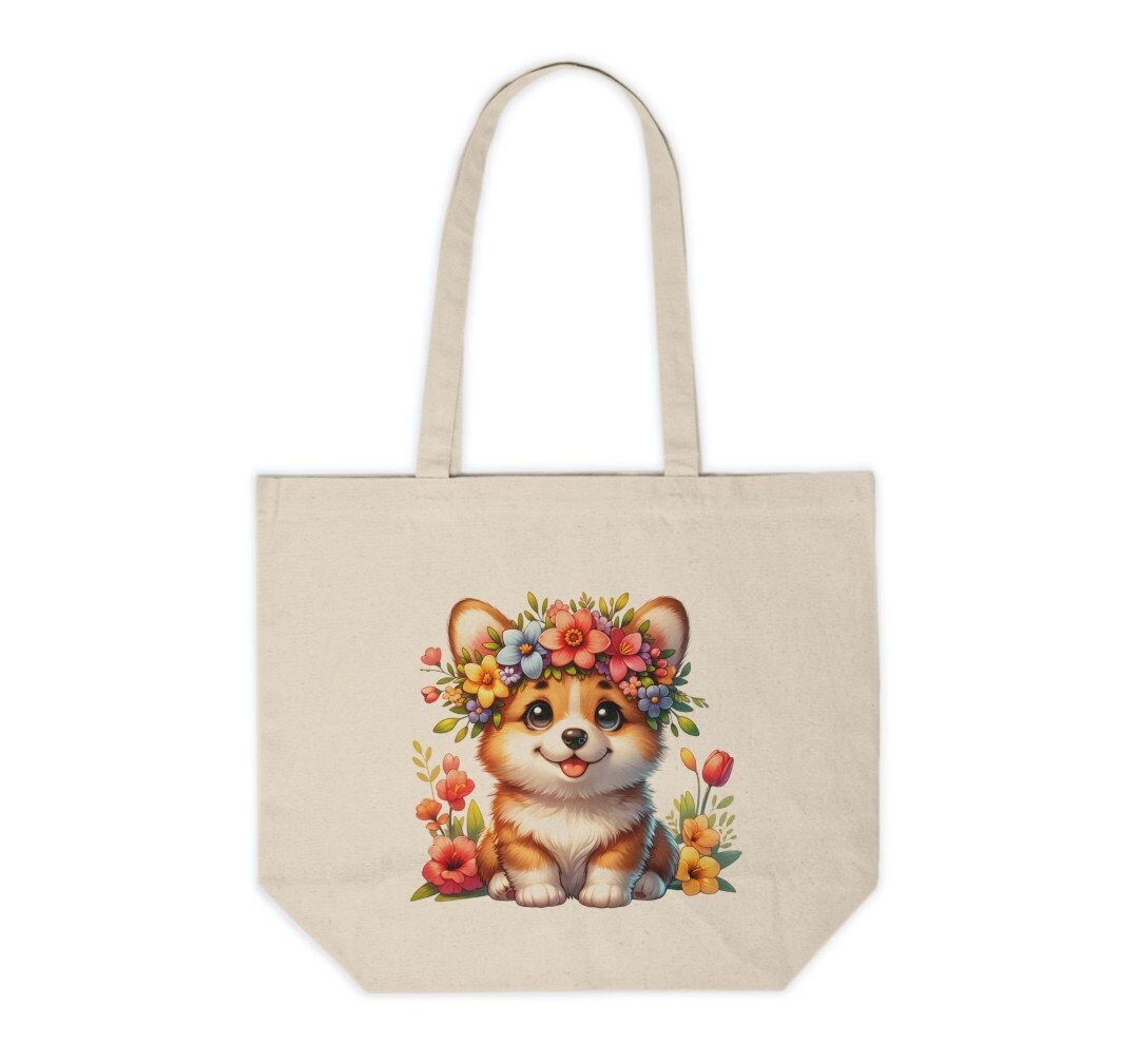 Corgi Tote Bag | Floral Dog Picture | Dog Accessories | Dog Gift for ...