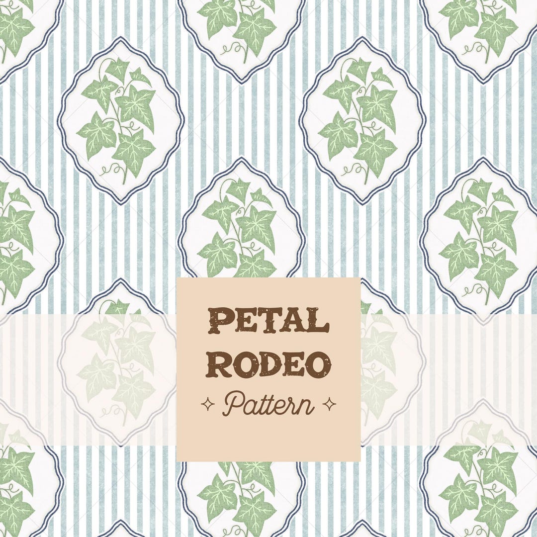 Preppy Stripes Ivy Leaves Seamless Repeating Pattern File | Cute ...