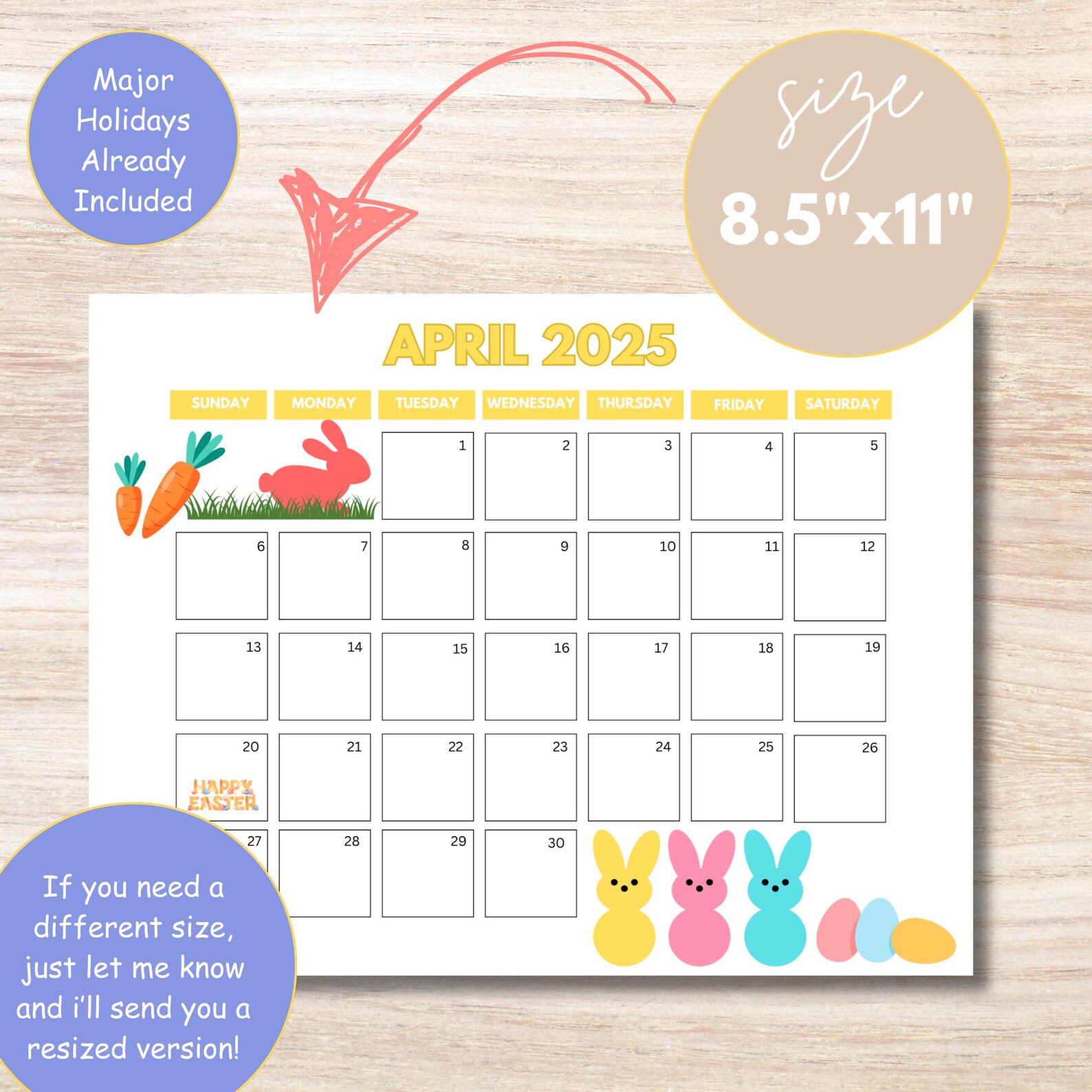 2025 Calendar Printable, Cute Kids Calendar 2025, Wall Calendar PDF ...