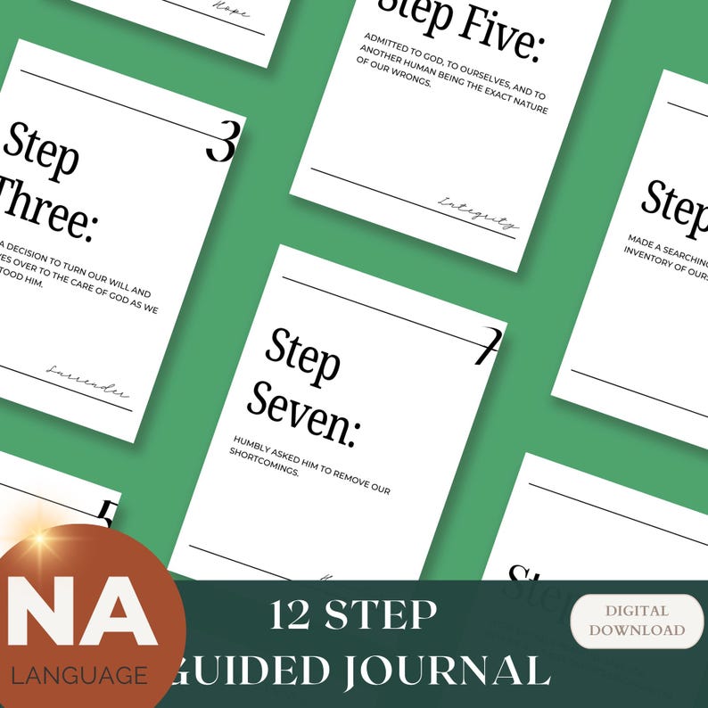 12 Step Journal | Guided Workbook | NARCOTICS ANONYMOUS | Addiction ...