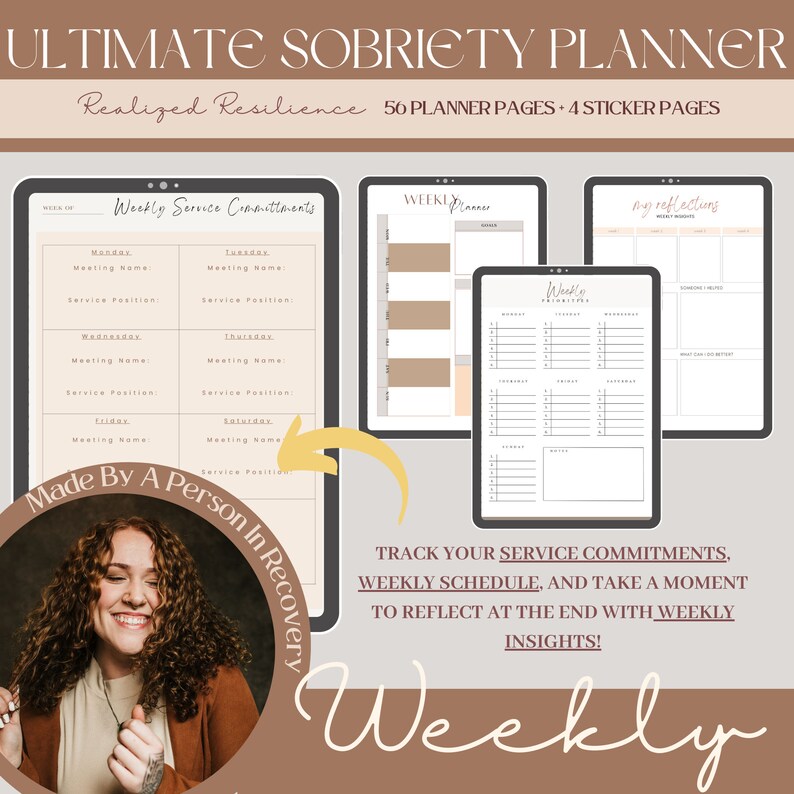 Sobriety Planner: Recovery Journal, Meeting Tracker (digital Download ...