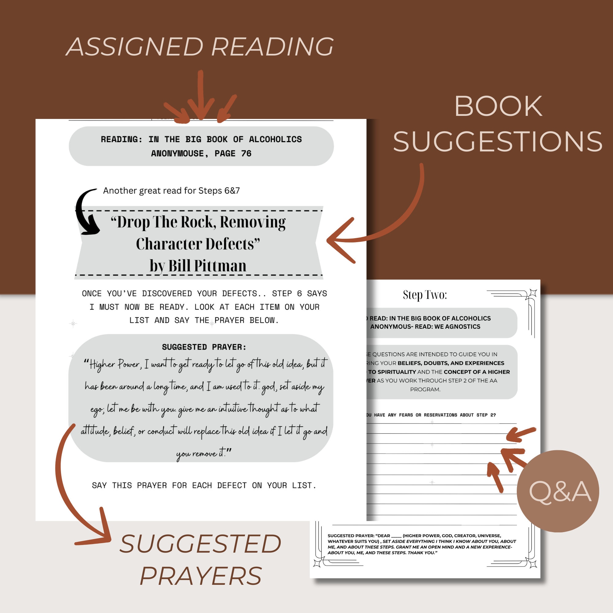 12 Step Journal | Guided Workbook | ALCOHOLICS ANONYMOUS | Addiction ...