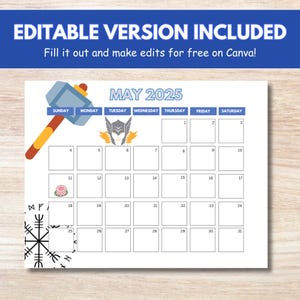 2025 Calendar Printable, Cute Kids Calendar 2025, Wall Calendar PDF ...