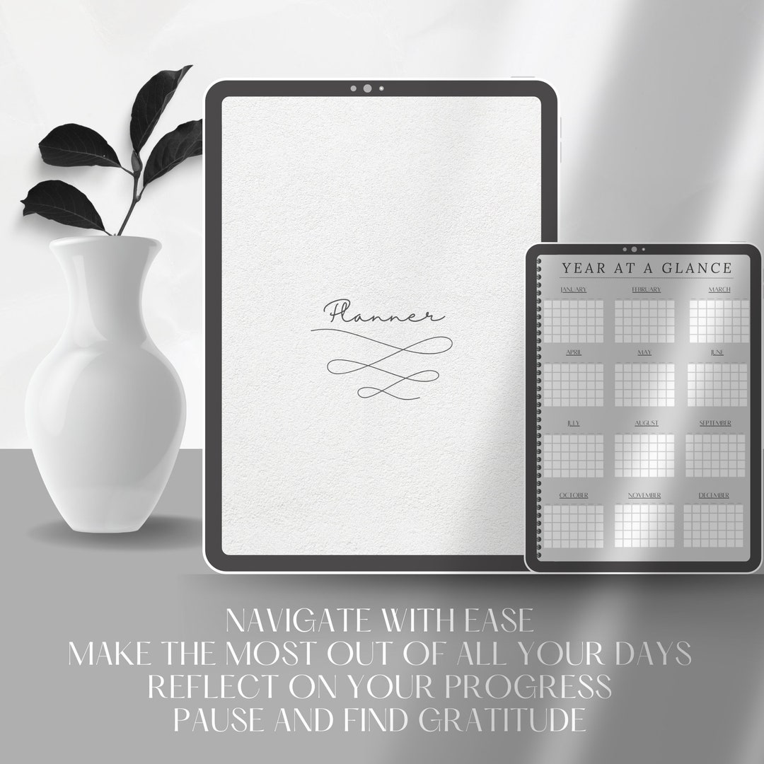Minimalist Digital Planner: Undated, Daily, Weekly, Monthly (PDF) - Etsy