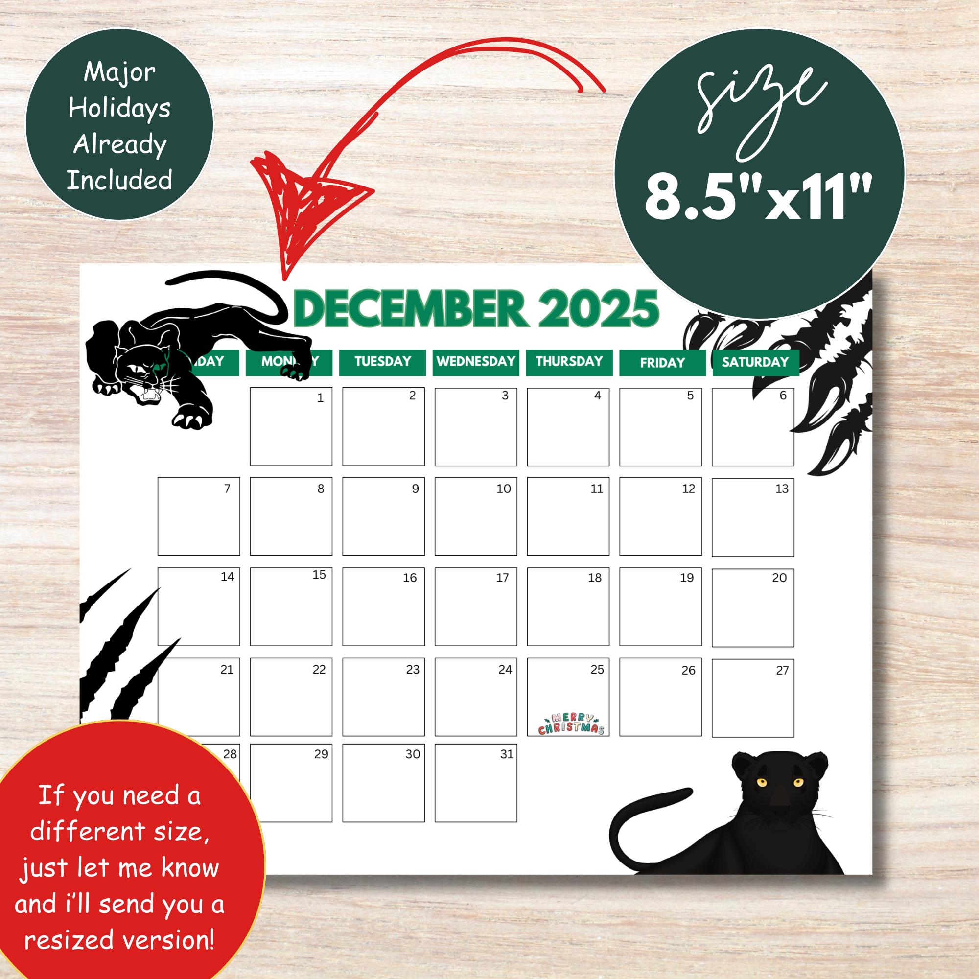2025 Calendar Printable, Cute Kids Calendar 2025, Wall Calendar PDF ...