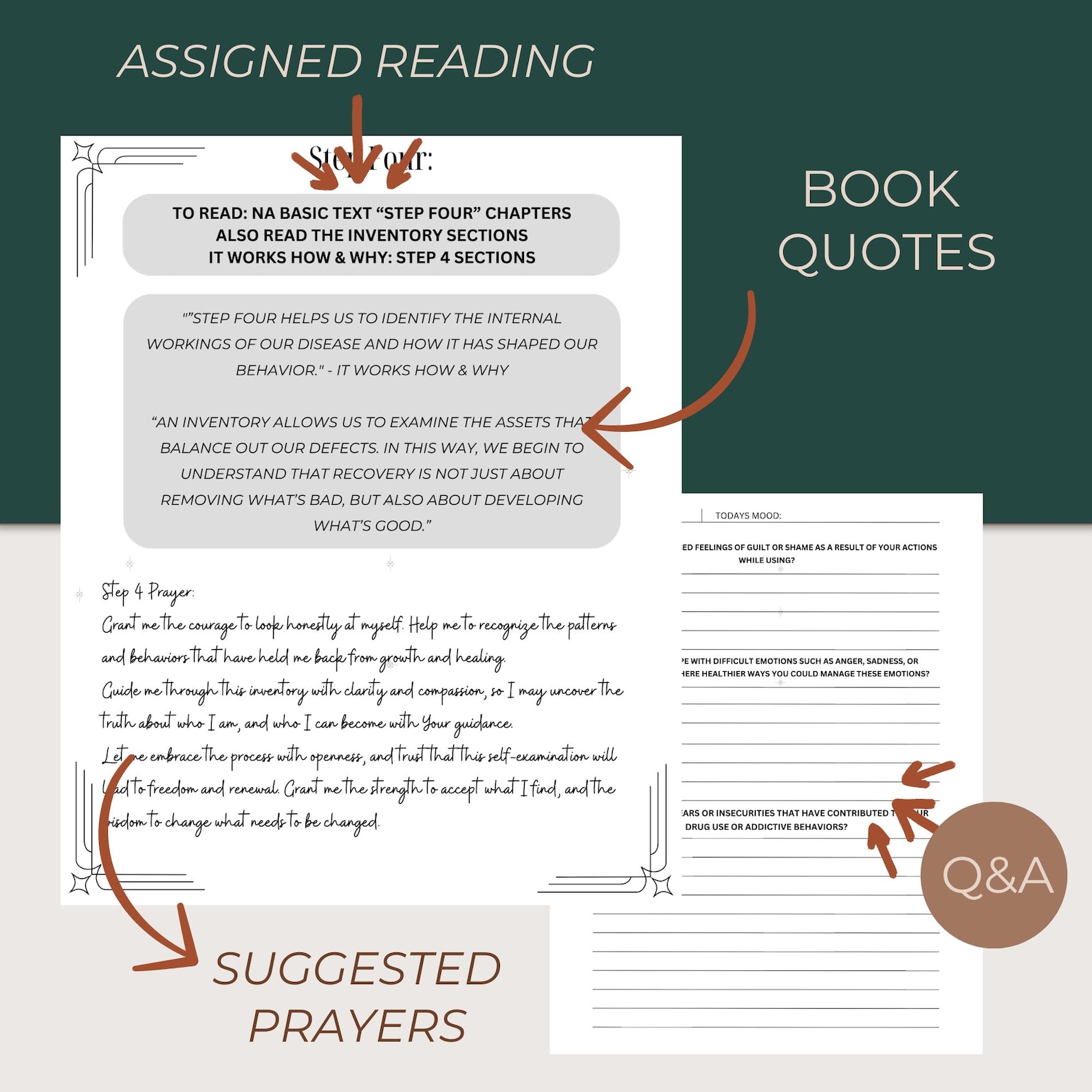 12 Step Journal | Guided Workbook | NARCOTICS ANONYMOUS | Addiction ...