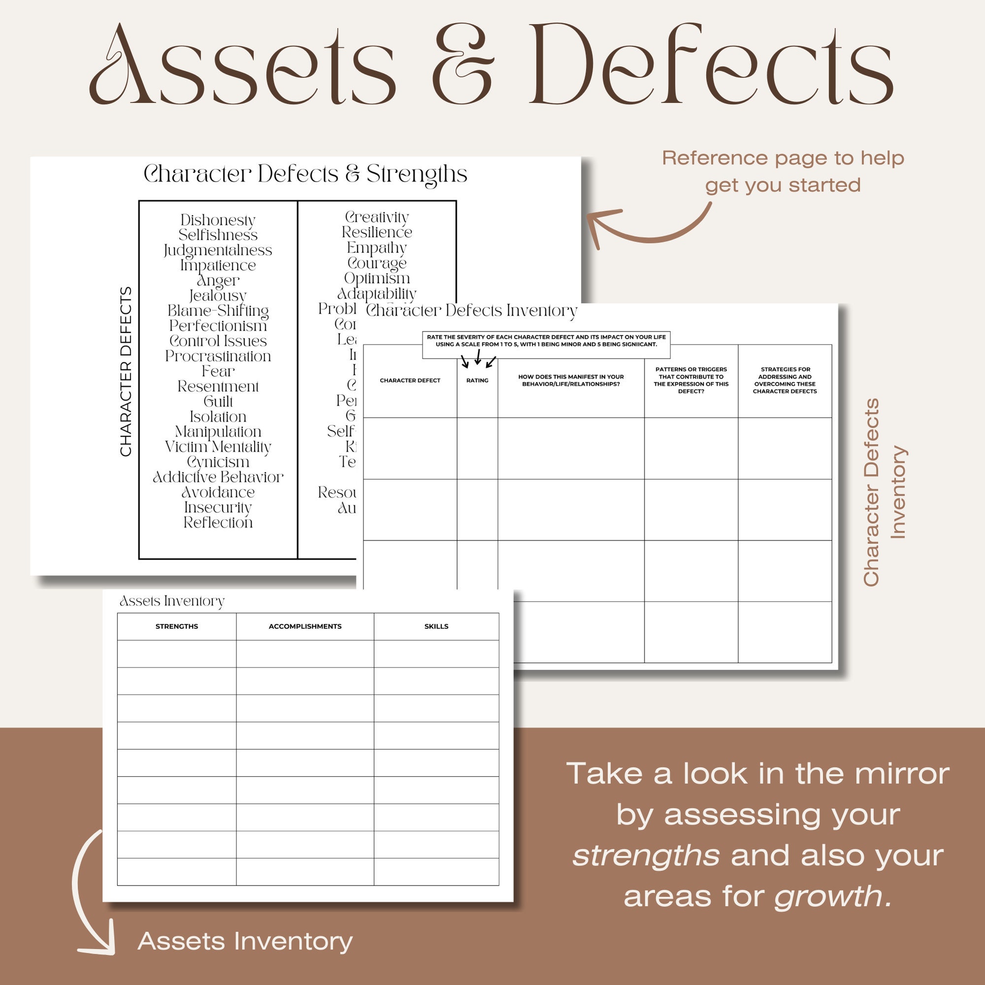 Self Help Worksheets | Worksheet Bundle| Habit Tracker | Inventory ...
