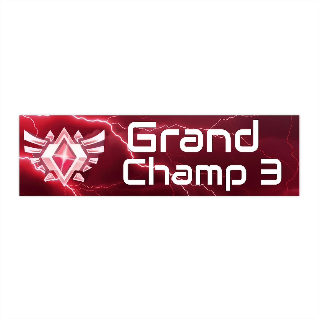 Rocket League Rank Bumper Sticker Personalized Grand Champ 3 Gamer Gift ...