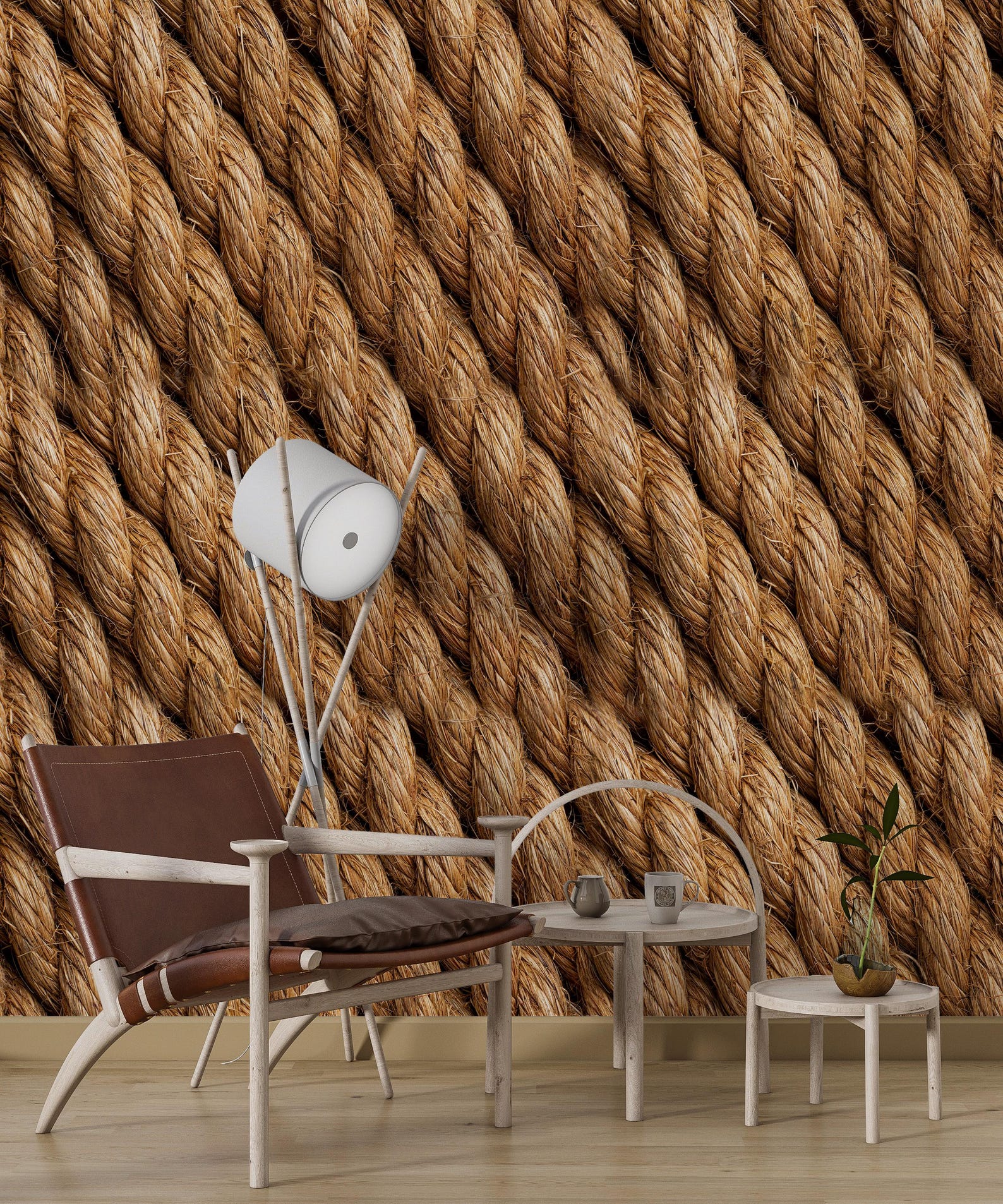 Rope Wallpaper for Living Room Wicker Wallpaper Knitting Yarn Bedroom ...