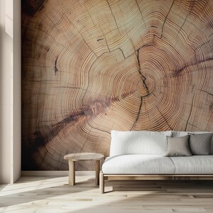 Wooden Wallpaper for Living Room Timber Wallpaper Bedroom Custom Wall ...