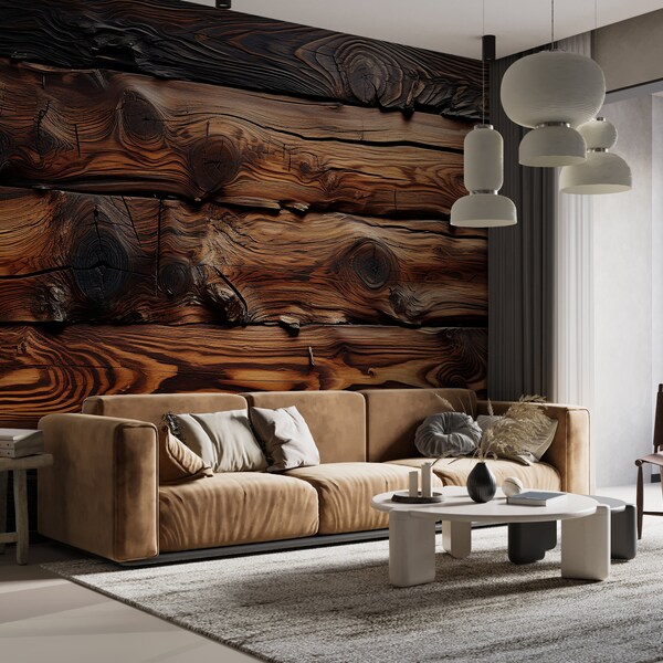 Wood Look Wallpaper - Etsy