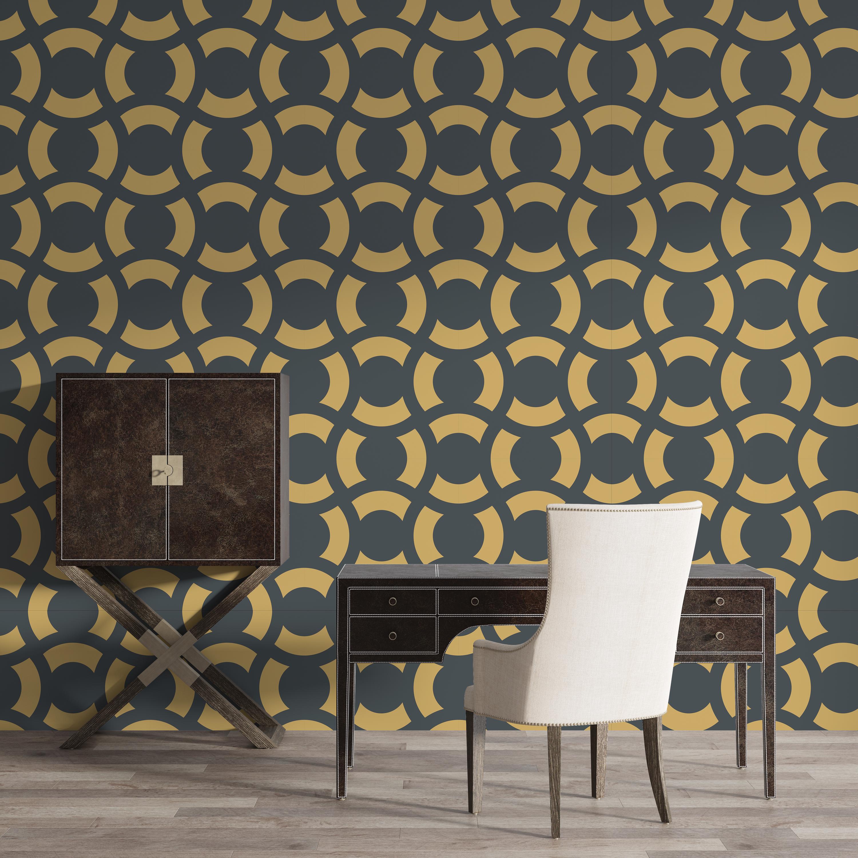 Gold Wallpaper for Living Room Gold Circles Wallpaper Bedroom Modern ...