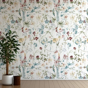 Floral Wallpaper for Living Room Colorful Botanical Wallpaper Bedroom ...