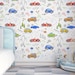 Car Wallpaper for Kids Room Colorful Wallpaper Vehicles Nursery Custom ...
