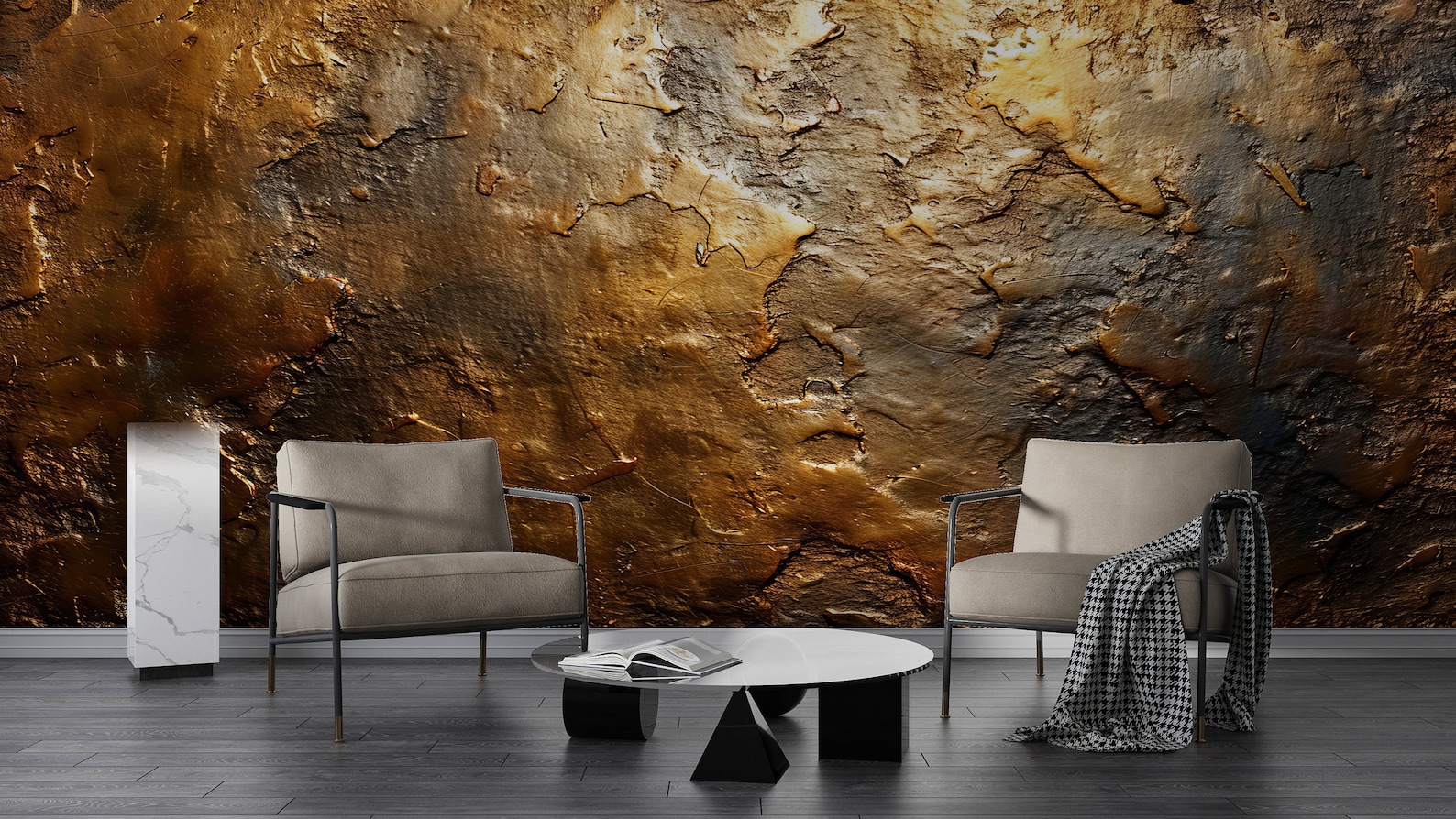 Metal Wallpaper for Living Room Gold Metal Wallpaper Copper Bedroom ...