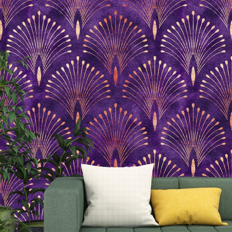 Art Deco Wallpaper for Living Room Purple Wallpaper Bedroom Grunge ...