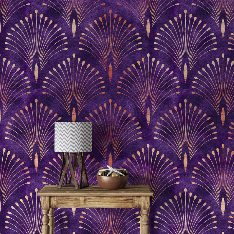 Art Deco Wallpaper for Living Room Purple Wallpaper Bedroom Grunge ...