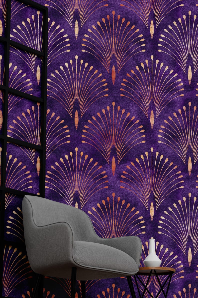 Art Deco Wallpaper for Living Room Purple Wallpaper Bedroom Grunge ...