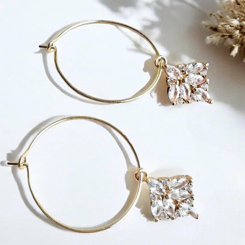 Rhinestone Hoops - Etsy