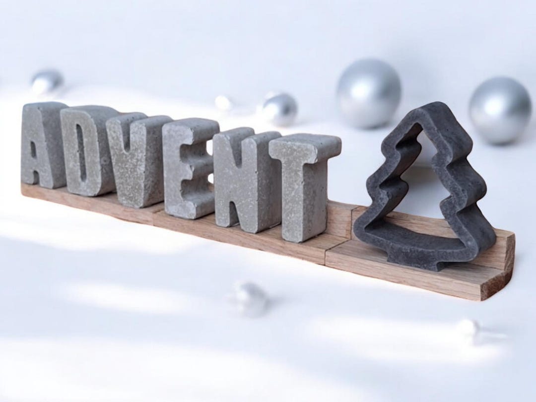 Advent Lettering Made of Concrete I Nature I Christmas I Table ...